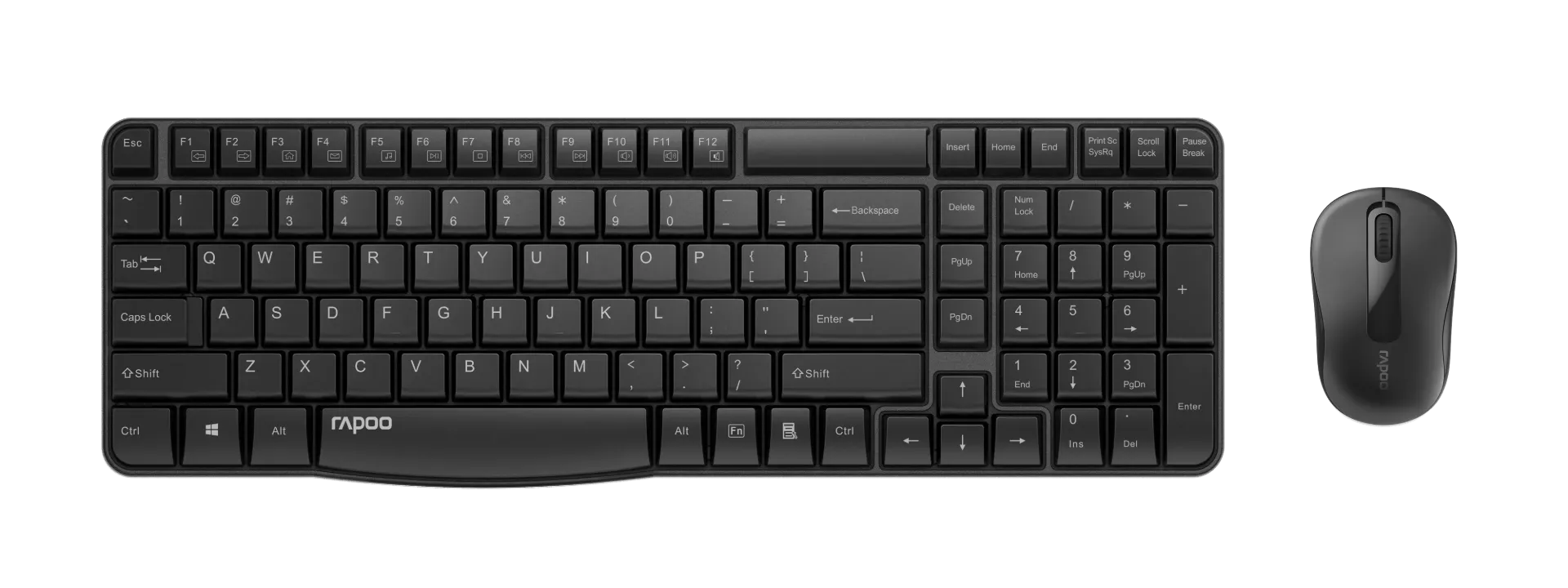 Rapoo X1800S Wireless Keyboard and Mouse Combo, Arabic Black | طه كمبيوتك