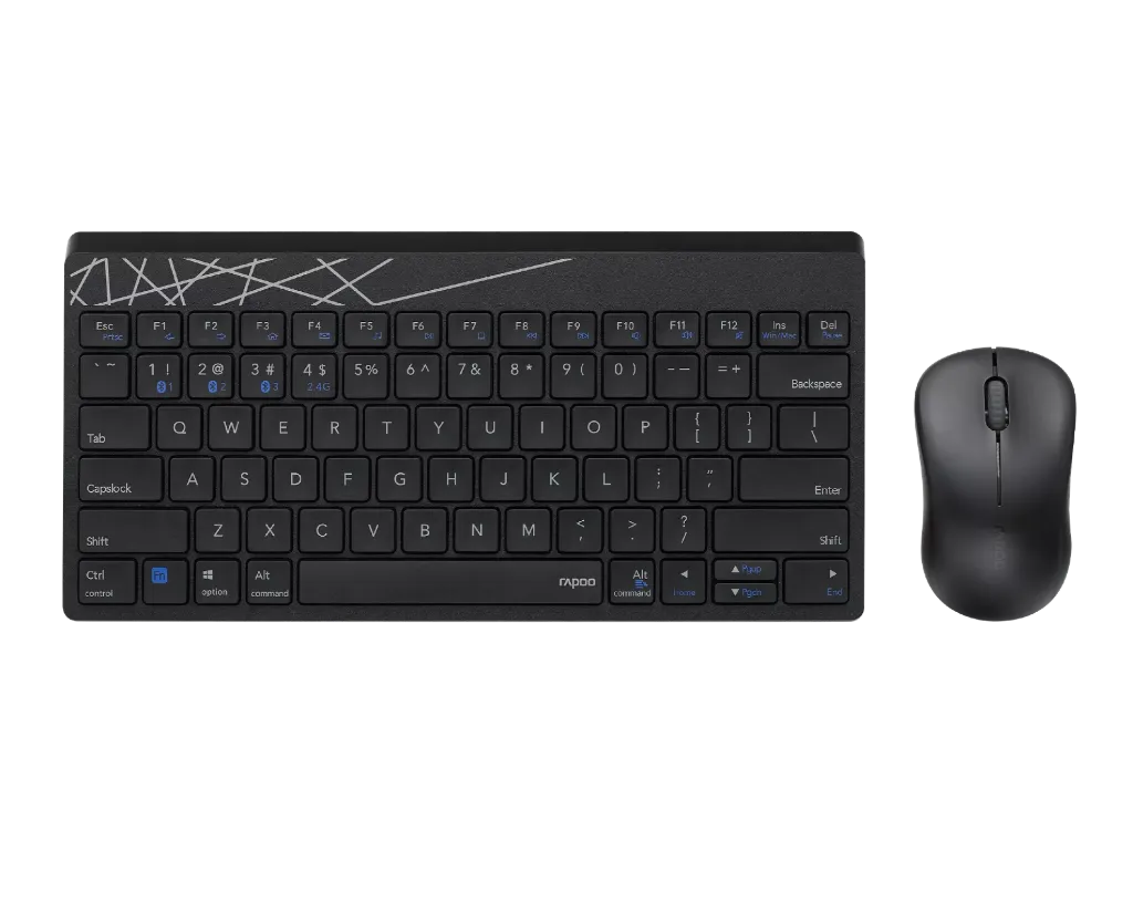 Rapoo 8000M Multi-mode Wireless Keyboard Mouse Combo Bluetooth 3.0/4.0 ...